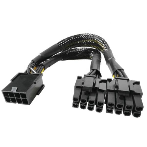 Quality Woven Sleeve PCIe 8 Pin Female to Dual 8 Pin Male PCI Express Graphics Video Card GPU Power Adapter Cable for sale