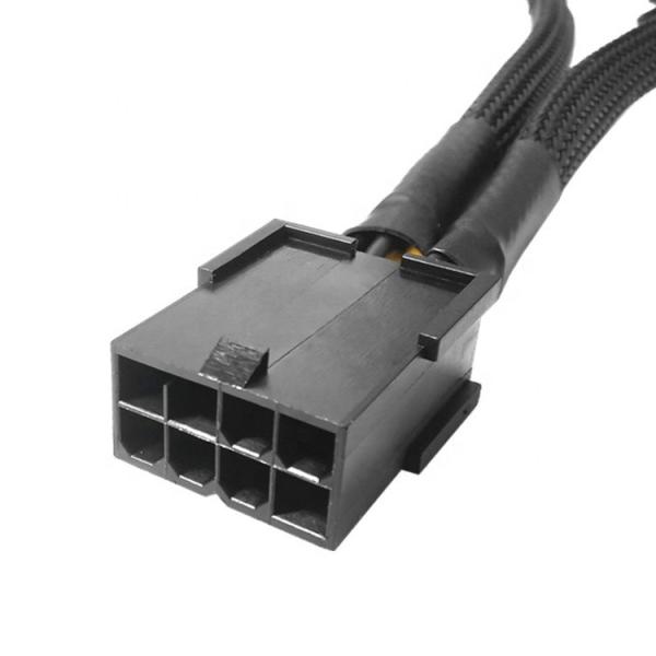 Quality Woven Sleeve PCIe 8 Pin Female to Dual 8 Pin Male PCI Express Graphics Video for sale