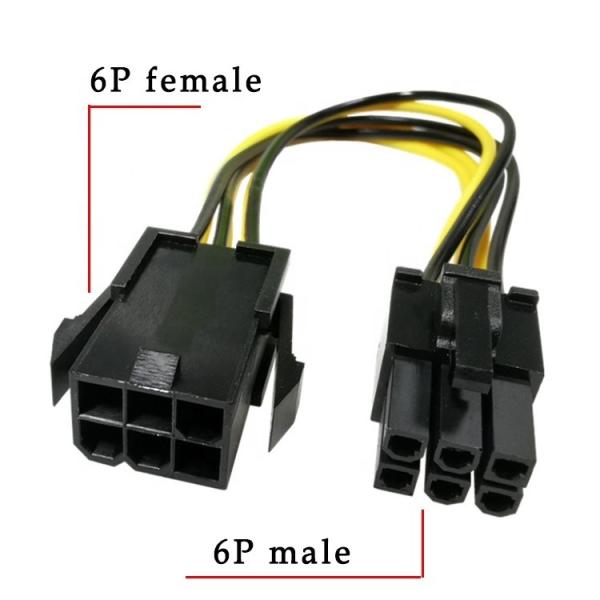 Quality PCI-E 6 Pin to 6 Pin Male to Female GPU ATX Video Graphics Card PCIE PCI Express for sale
