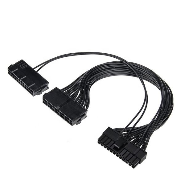 Quality PSU 24 PIN Female to Dual 20 4 24 PIN Male ATX Mining Motherboard Extension Cable for sale