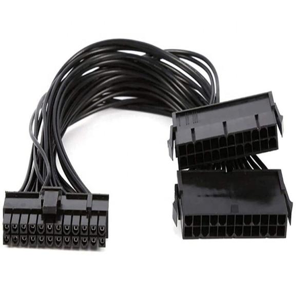 Quality PSU 24 PIN Female to Dual 20 4 24 PIN Male ATX Mining Motherboard Extension for sale
