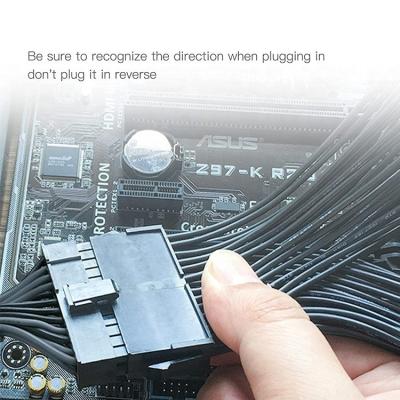 中国 PSU 24 PIN 女性からダブル 20 4 24 PIN 男性 ATX マイニング マザーボード拡張ケーブル 販売のため