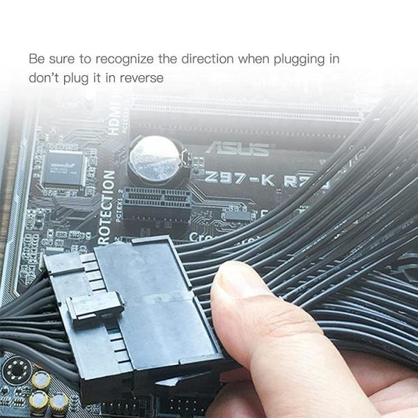 Quality PSU 24 PIN Female to Dual 20 4 24 PIN Male ATX Mining Motherboard Extension for sale