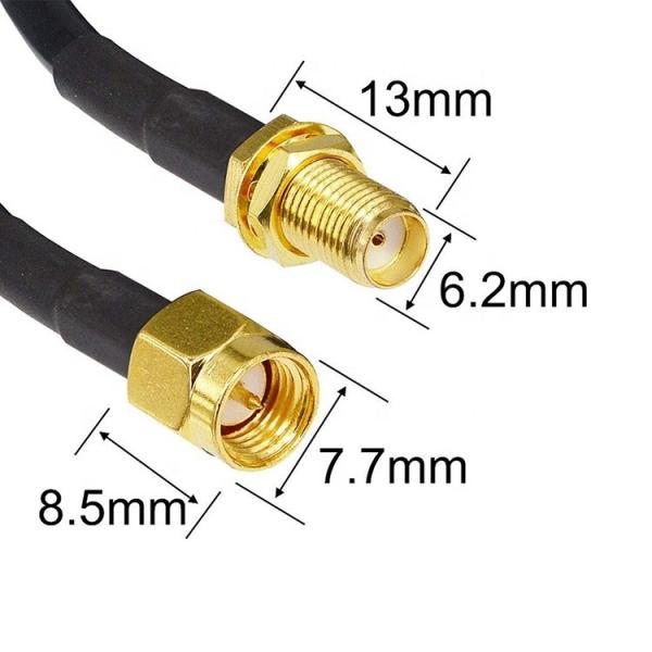 Quality Male to Female RG174 RG178 RG316 RG58 Assembly RF Jumper Antenna Coaxial Cable for sale