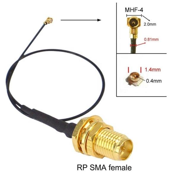 Quality UFL to SMA M.2 NGFF IPX IPEX MHF4 to RP SMA Female RF Pigtail WiFi Antenna for sale