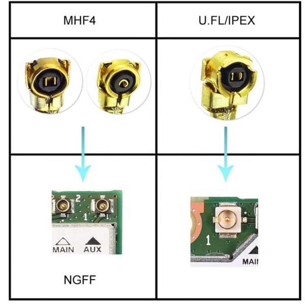 Quality UFL to SMA M.2 NGFF IPX IPEX MHF4 to RP SMA Female RF Pigtail WiFi Antenna for sale