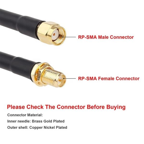 Quality RG174 Coaxial RP SMA Male to RP SMA Female Antenna Extension Cable for Wifi for sale