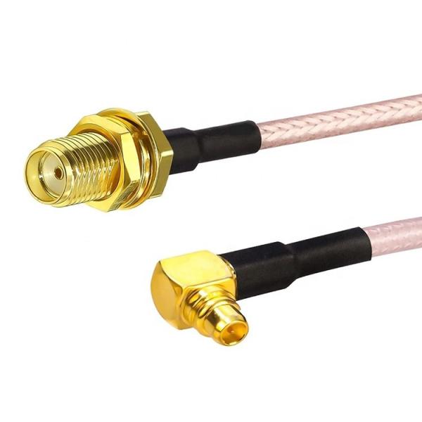 Quality RG316 90 Degree Right Angle MMCX Male to SMA Female Antenna Pigtail RF Coaxial Cable for sale