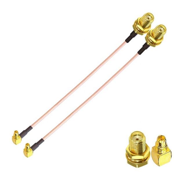Quality RG316 90 Degree Right Angle MMCX Male to SMA Female Antenna Pigtail RF Coaxial for sale