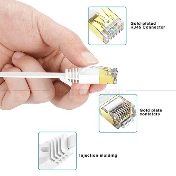 Quality 1m 5m 10m UTP FTP Shield Cat5 Cat5e Cat6 Ca6a Cat7 RJ45 Flat Ethernet Patch for sale