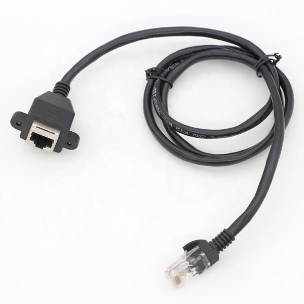 Quality Custom 6FT Screw Locking Stud Network Ethernet Female Socket RJ45 Panel Mount for sale