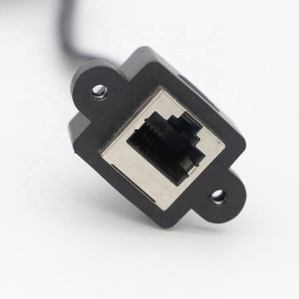 Quality Custom 6FT Screw Locking Stud Network Ethernet Female Socket RJ45 Panel Mount for sale