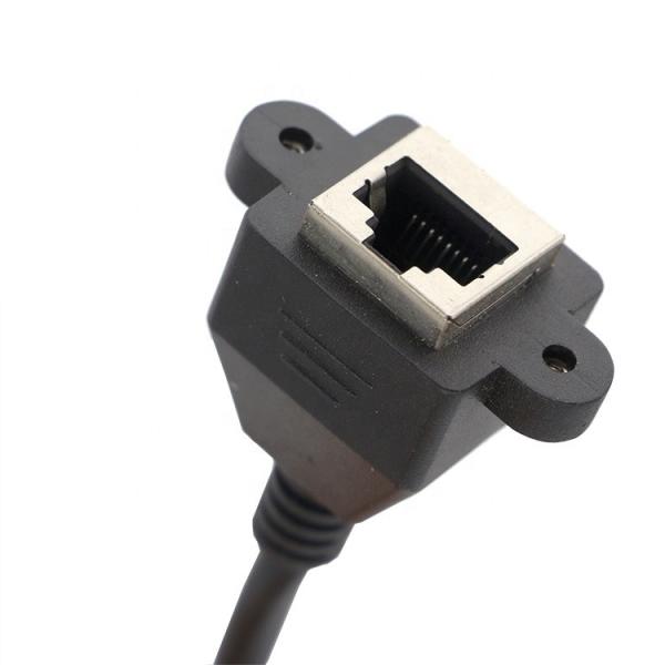 Quality Custom 6FT Screw Locking Stud Network Ethernet Female Socket RJ45 Panel Mount for sale