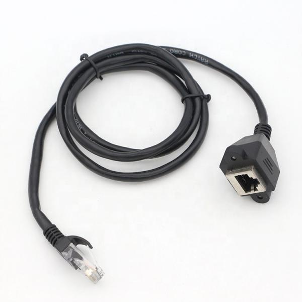 Quality Custom 6FT Screw Locking Stud Network Ethernet Female Socket RJ45 Panel Mount for sale