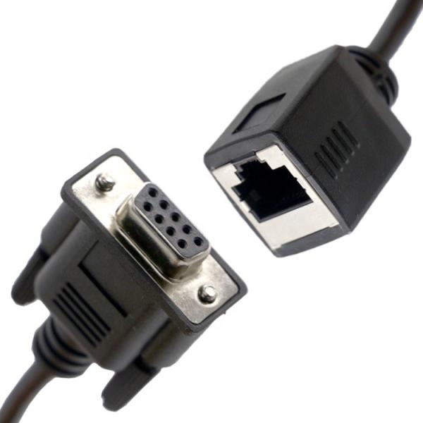 Quality DB9 Female RS232 Serial To RJ45 Female Socket  Cable for sale