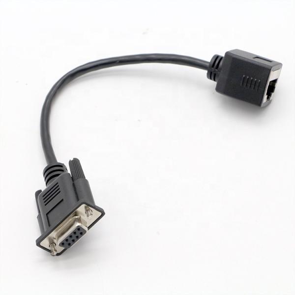 Quality DB9 Female RS232 Serial To RJ45 Female Socket Cable for sale