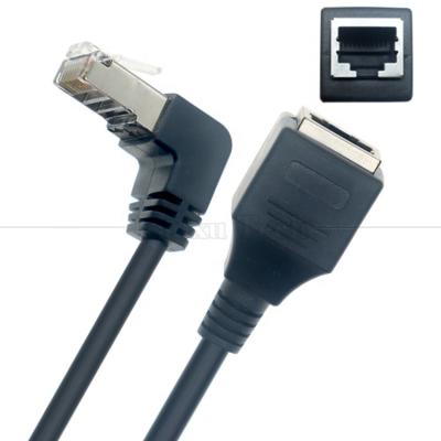 China Ângulo descendente de 90 graus RJ45 macho para RJ45 fêmea Socket Cat5e Ethernet Lan Cable à venda