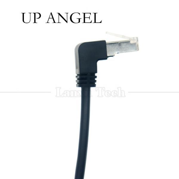 Quality Cat5e Up Down Left Right Angle RJ45 Male to RJ45 Female Socket Panel Mount for sale