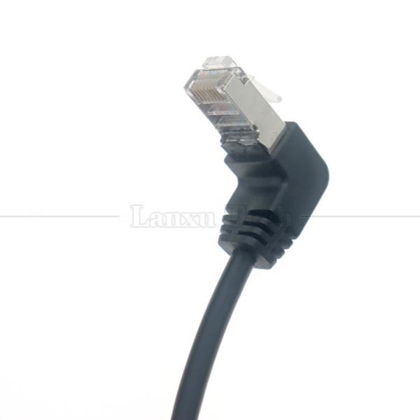 Quality Cat5e Up Down Left Right Angle RJ45 Male to RJ45 Female Socket Panel Mount for sale