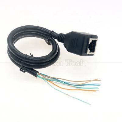 中国 高品質のネットワークイーサネット Cta6 26AWG RJ45 8p8c 女性ソケットからオープン 缶詰の裸のワイヤー端ケーブル 販売のため