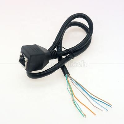 中国 高品質のネットワークイーサネット Cta6 26AWG RJ45 8p8c 女性ソケットからオープン 缶詰の裸のワイヤー端ケーブル 販売のため