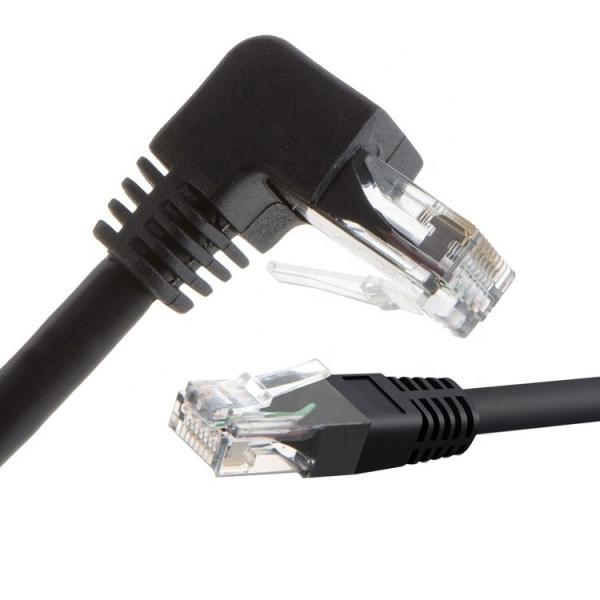 Quality UTP STP 90 Degree Right Left Angle Cat5 Cat5e Cat6 Cat7 RJ45 Extension Ethernet Lan Network Cable for sale