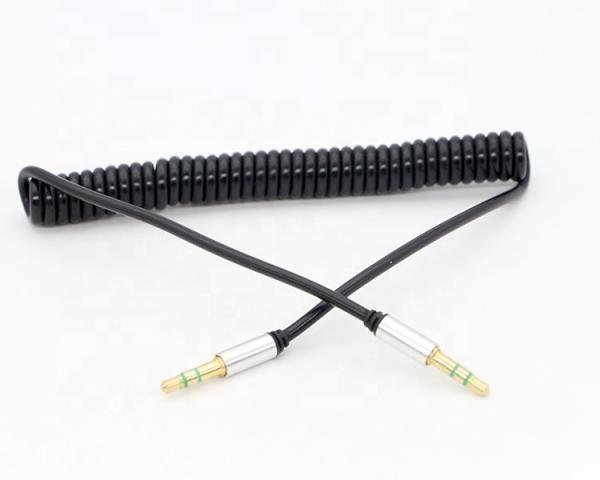 Quality CUSTOM 1M 2M 3M Coil Spiral Spring Male to Male 3.5mm Jack Stereo Aux Audio for sale
