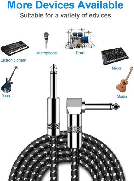Quality OEM 3M 1/4 Inch 6.3mm TS Jack Right Angle Music Instrument Bass Amplifier Pedal for sale