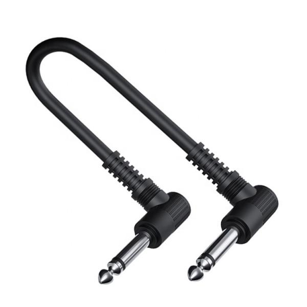 Quality Custom 15cm 90 Degree Angle 1/4 TS Jack Electric Instrument Guitar Patch Cable for sale