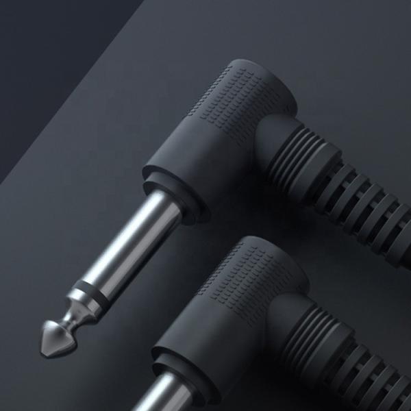 Quality Custom 15cm 90 Degree Angle 1/4 TS Jack Electric Instrument Guitar Patch Cable for sale