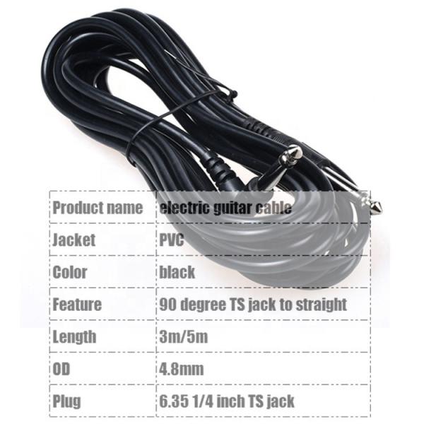 Quality Customization 10FT 90 Degree to Straight 1/4 6.35mm TS Jack Instrument Patch for sale