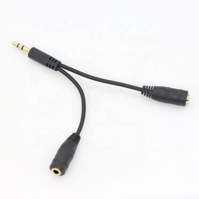 China 1 Male To 2 Female Split 3.5mm Stereo Jack Headphone Audio Y Splitter Cable for sale