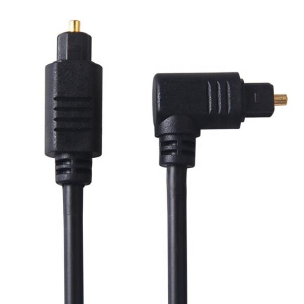 Quality High Quality 90 Degree Angle 24K Gold SPDIF Digital Optical Audio Toslink Cable for sale