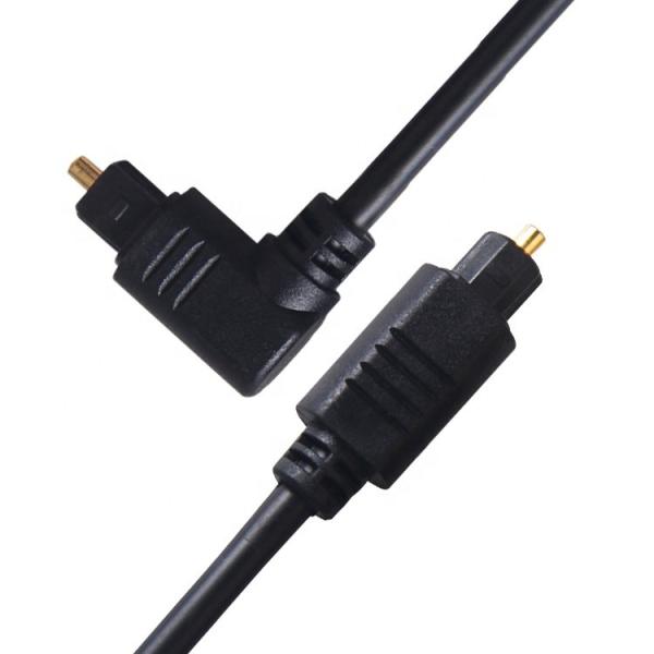 Quality High Quality 90 Degree Angle 24K Gold SPDIF Digital Optical Audio Toslink Cable for sale