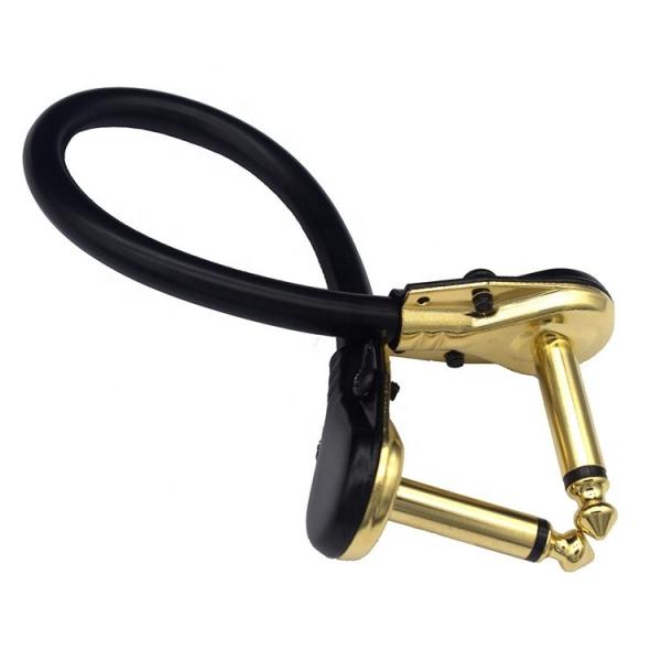 Quality 1/4 Inch Golden Right Angle Mono TS Jack Instrument Cord Guitar Patch Cable for sale