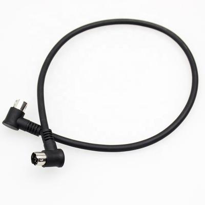 China Custom 90 Degree Right Angle L Shape S Video Male to Male Female 7 Pin Mini Din Extension Cable for STB for sale