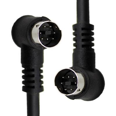 China Custom 90 Degree Right Angle L Shape S Video Male to Male Female 7 Pin Mini Din Extension Cable for STB for sale