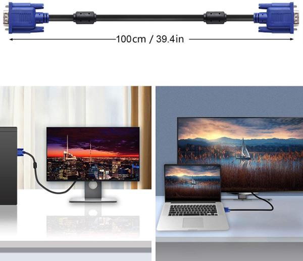 Quality OEM 1m 1.5m 3m 1080P Male to Male HD DB 15 PIN VGA To VGA Monitor Cable for PC for sale