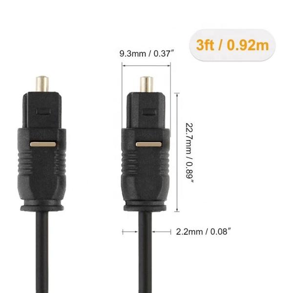 Quality High Quality Thin 24K Gold Spdif Digital Optical Audio Toslink Cable for sale