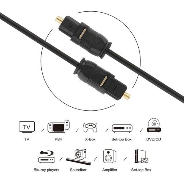 Quality High Quality Thin 24K Gold Spdif Digital Optical Audio Toslink Cable for sale