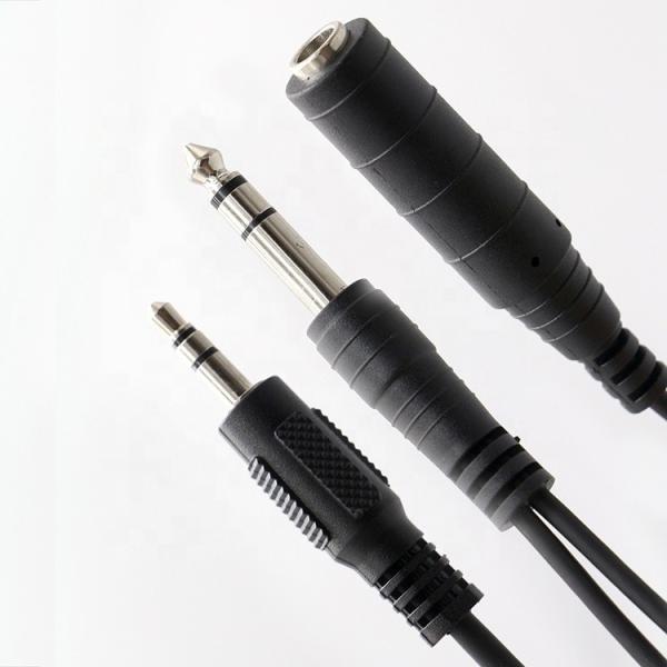 Quality 1M 2M 3M  Y Splitter Male to Female 6.35mm 3.5mm TRS Microphone Stereo Jack Audio Cable for sale