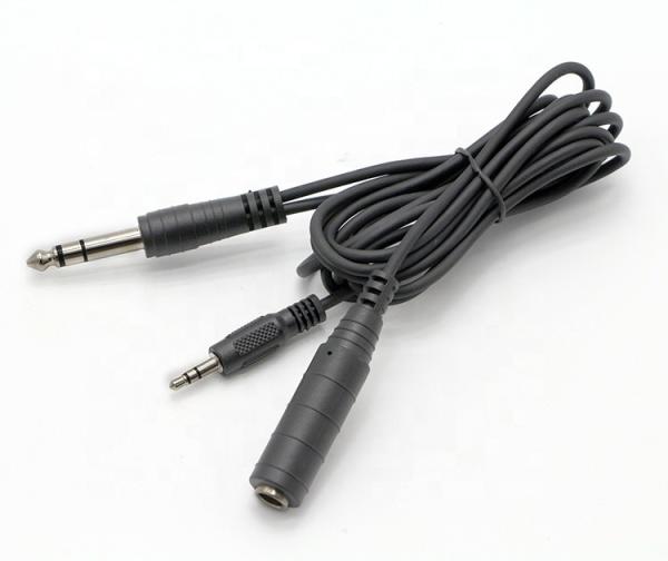 Quality Y Splitter Male to Female 6.35mm 3.5mm TRS Microphone Stereo Jack Audio Cable for sale