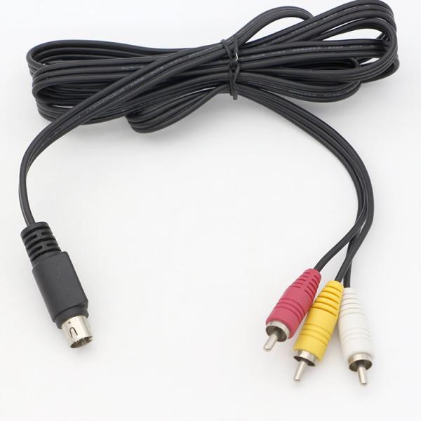 Quality OEM 9 Pin Mini Din to RCA S Video Audio Cable for TV Displays Audio Video Receiver for sale