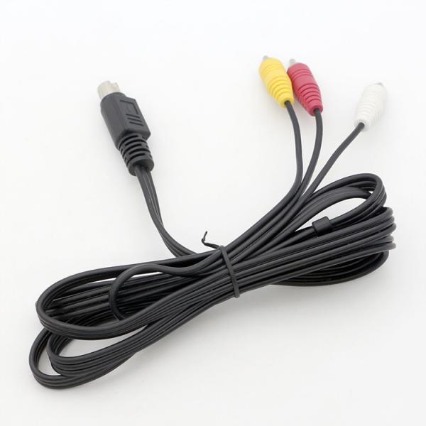 Quality 9 Pin Mini Din to 3 RCA S Video Audio Cable for TV Displays Audio Video Receiver for sale