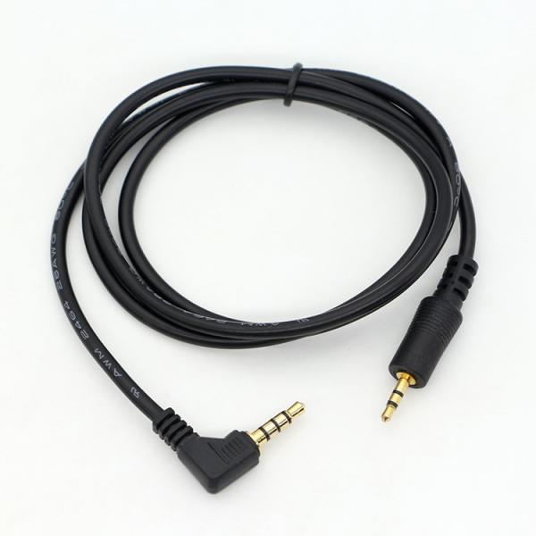 Quality Custom 3 Pole Right Angle 2.5mm TRS to 3.5mm Mono TRRS Aux Stereo Audio Jack for sale