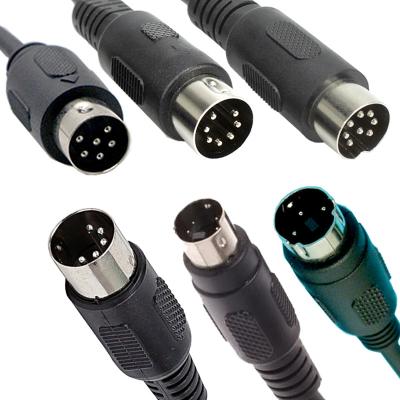 China OEM Factory S Video Audio Shield Male to Male Female 3 4 5 6 7 8 9 10 13 PIN MIDI DIN Extension Cable for sale