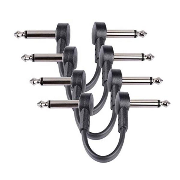 Quality Custom Short 90 Degree Angle 1/4 inch TS Jack Electric Instrument Guitar Patch Cable for sale