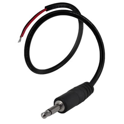 Cina Custom 2 Poles TS 3.5mm Stereo Audio Mono Jack Maschio Plug to Stripped Pigtail Tinned Bare Wire End Cable in vendita