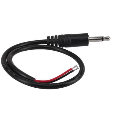 Cina Custom 2 Poles TS 3.5mm Stereo Audio Mono Jack Maschio Plug to Stripped Pigtail Tinned Bare Wire End Cable in vendita