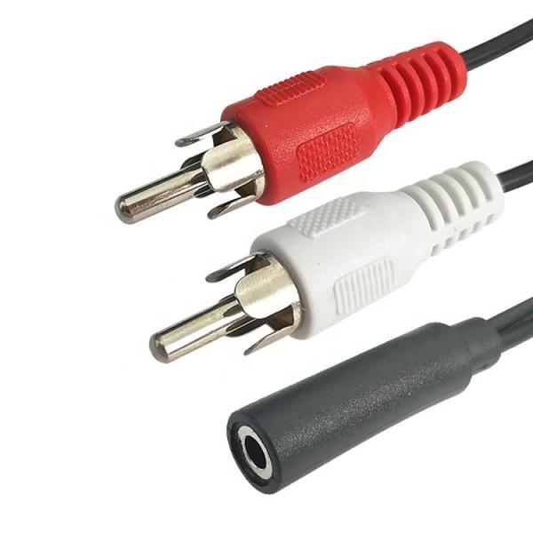 Quality Splitter Female 3.5mm Aux Audio Jack to 2 RCA Male AV Cable for Speaker for sale